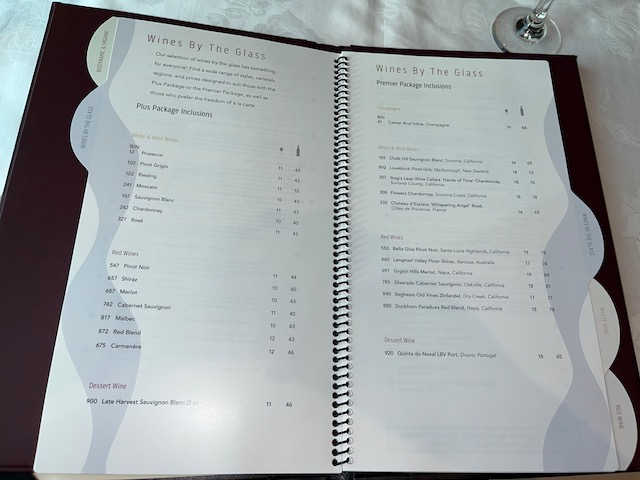 Drink menus on Majestic Princess – The Chill Cruiser