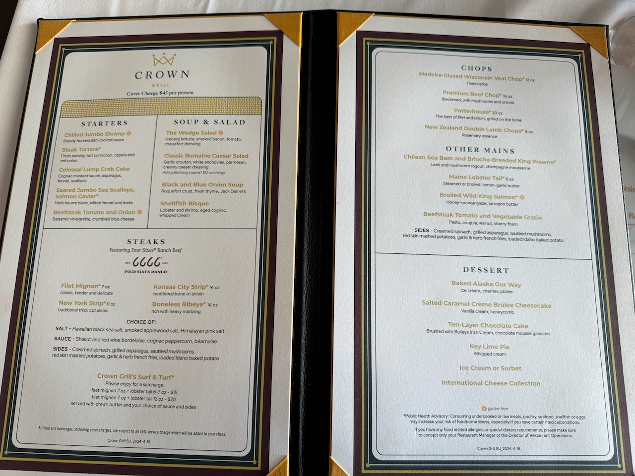 Menus/Programs – The Chill Cruiser